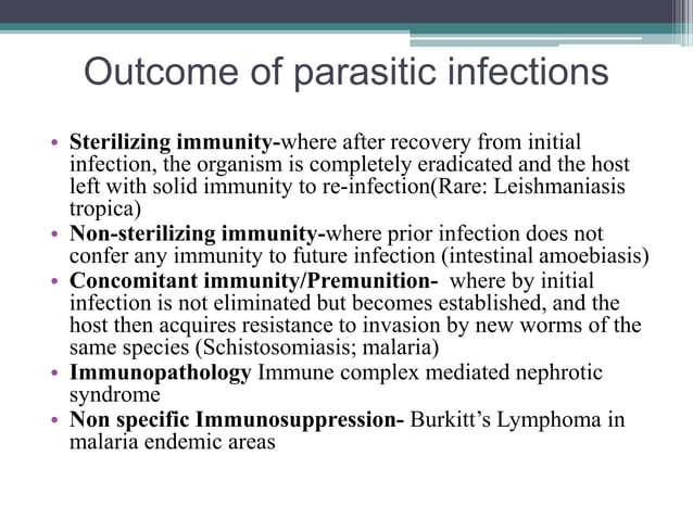 Immunity to parasitic infections | PPT | Infectious Diseases | Diseases ...