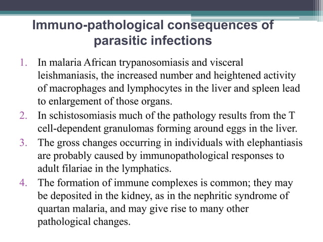 Immunity to parasitic infections | PPT | Infectious Diseases | Diseases ...