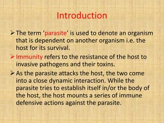Immunity to Veterinary parasitic infections power point presentation | PPTX
