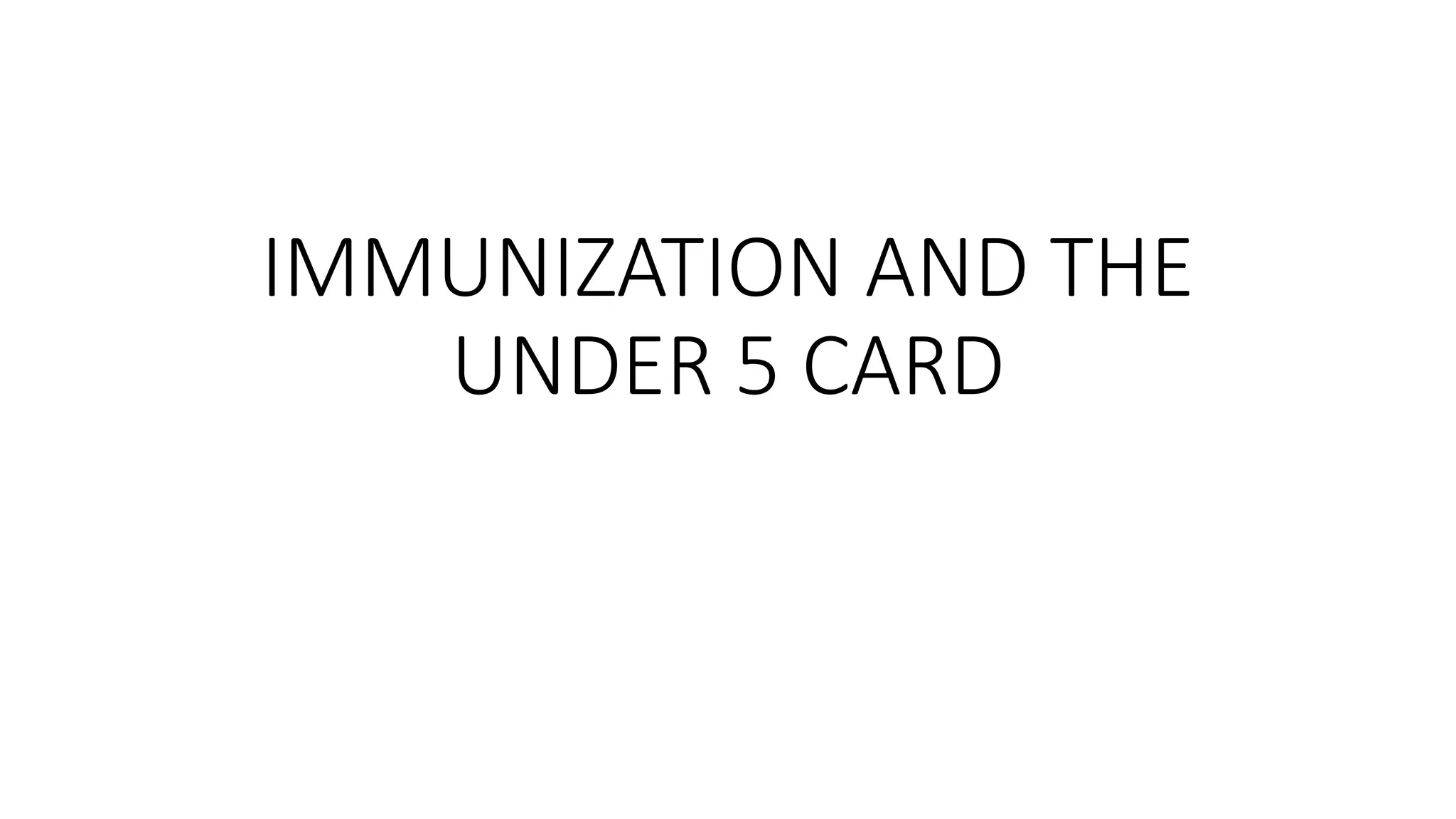 immunization and under 5 card schedule for Zambia pptx | PPTX