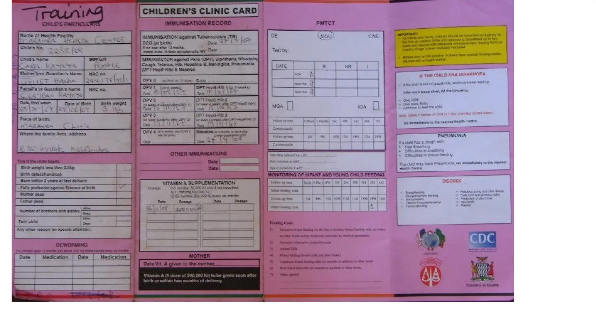 immunization and under 5 card schedule for Zambia pptx | PPTX