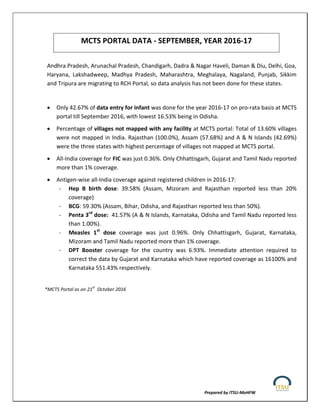 Immunization Dashboard November 2016 | PDF