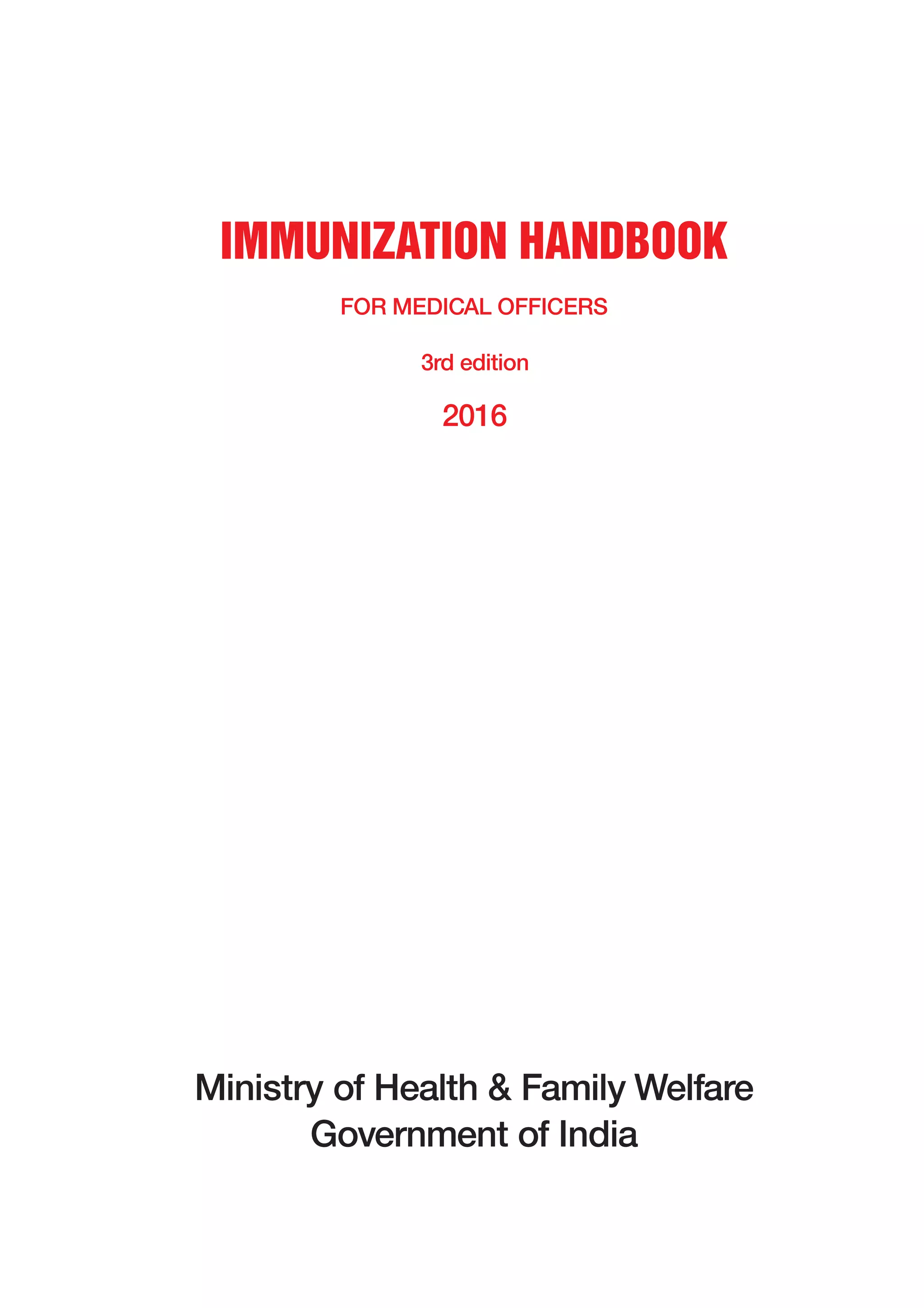 Immunization handbook for medical officers 2016_NHM | PDF