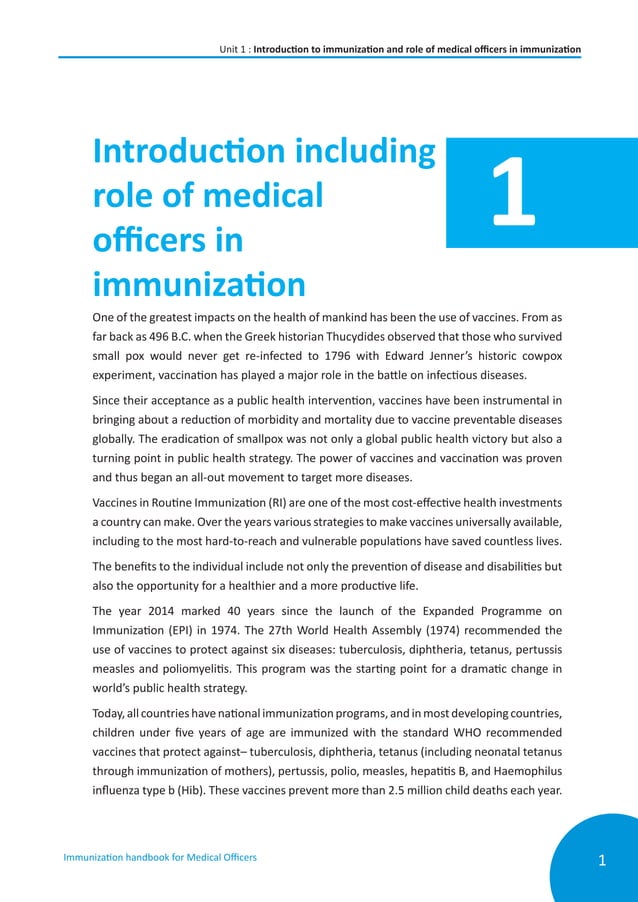 Immunization handbook for medical officers 2016_NHM | PDF | Medical Health