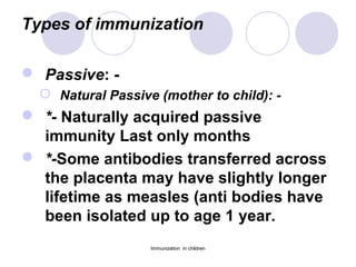 Immunization in children | PPT