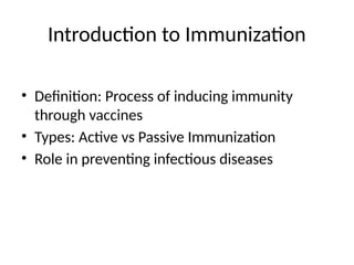Overview of immunization, focusing on technical aspects | PPTX