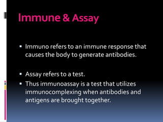 Assignment on General principles of Immunoassay | PDF