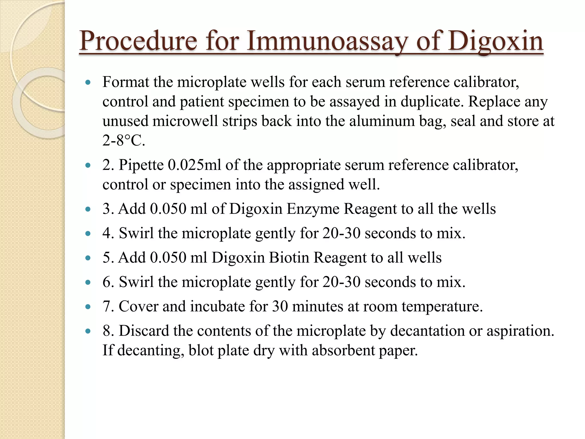 Immunoassay of digoxin | PPTX