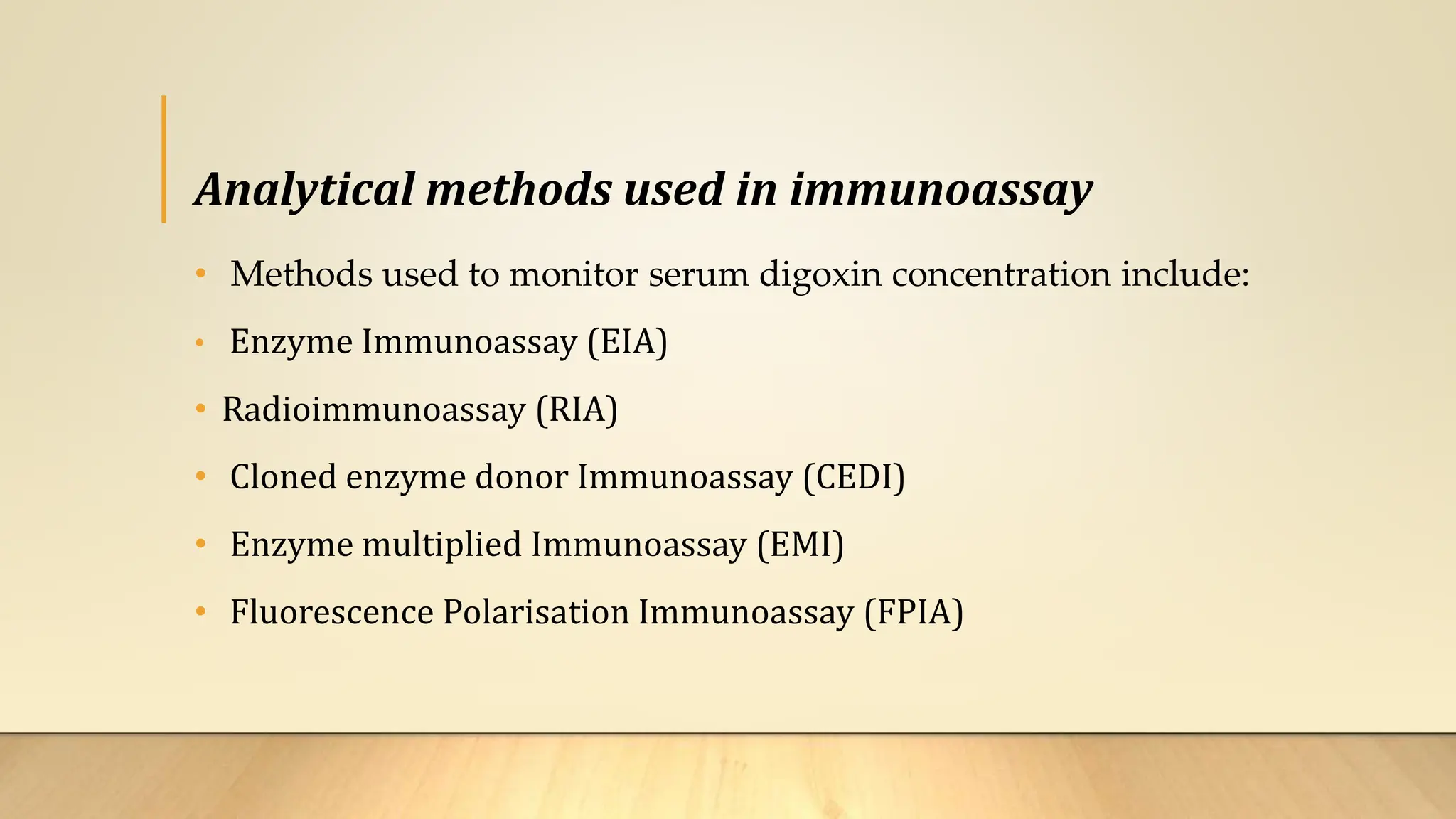 immunoassay of digoxin.pptx (analytical methods of immunoassay) | PPTX