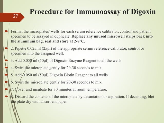Immunoassay of digoxin | PPTX