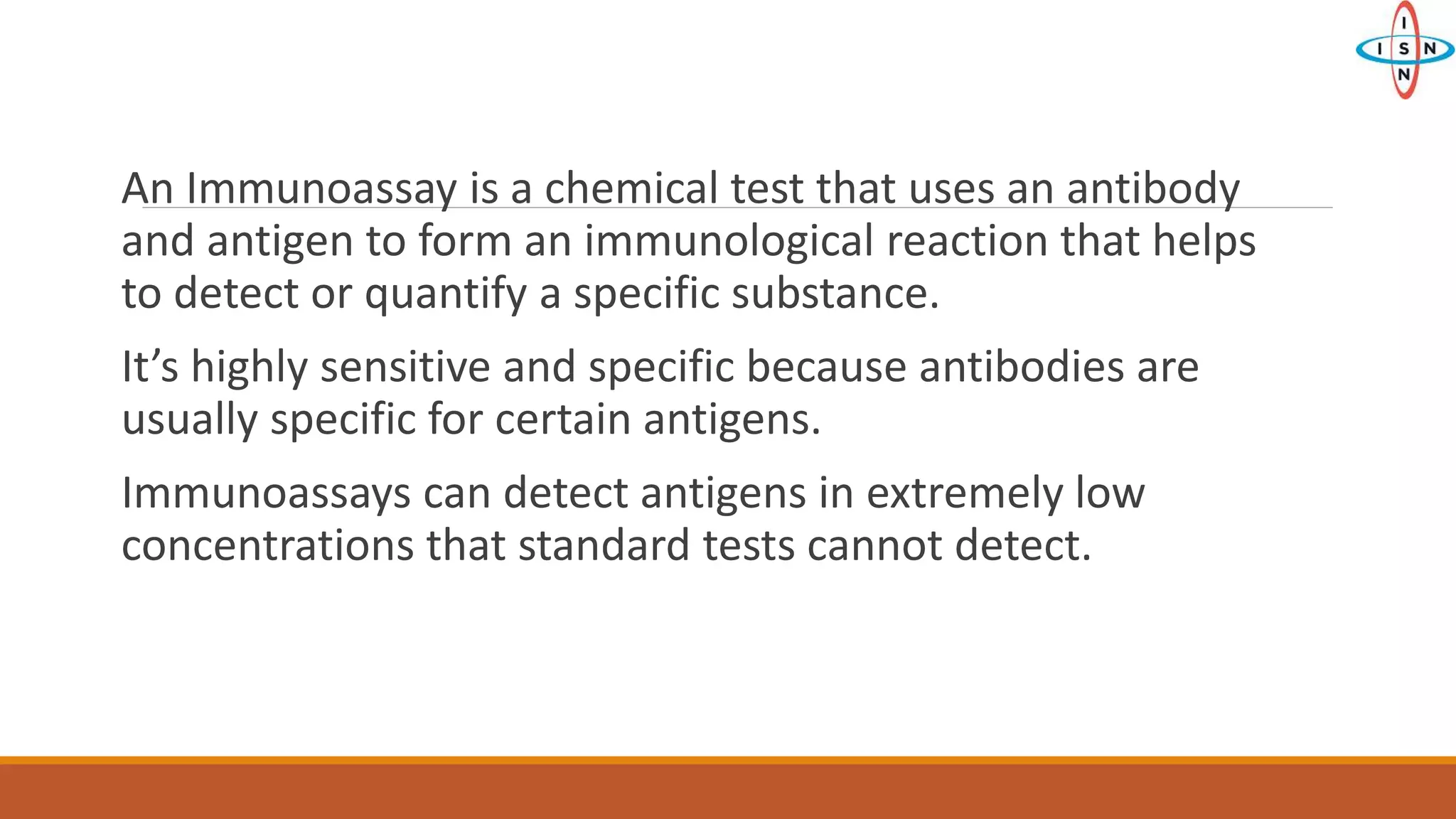 Immunoassay principles - Gideon Etowa | PPTX | Chemistry | Science