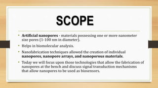 Immunoassays using artificial nanopores | PPTX