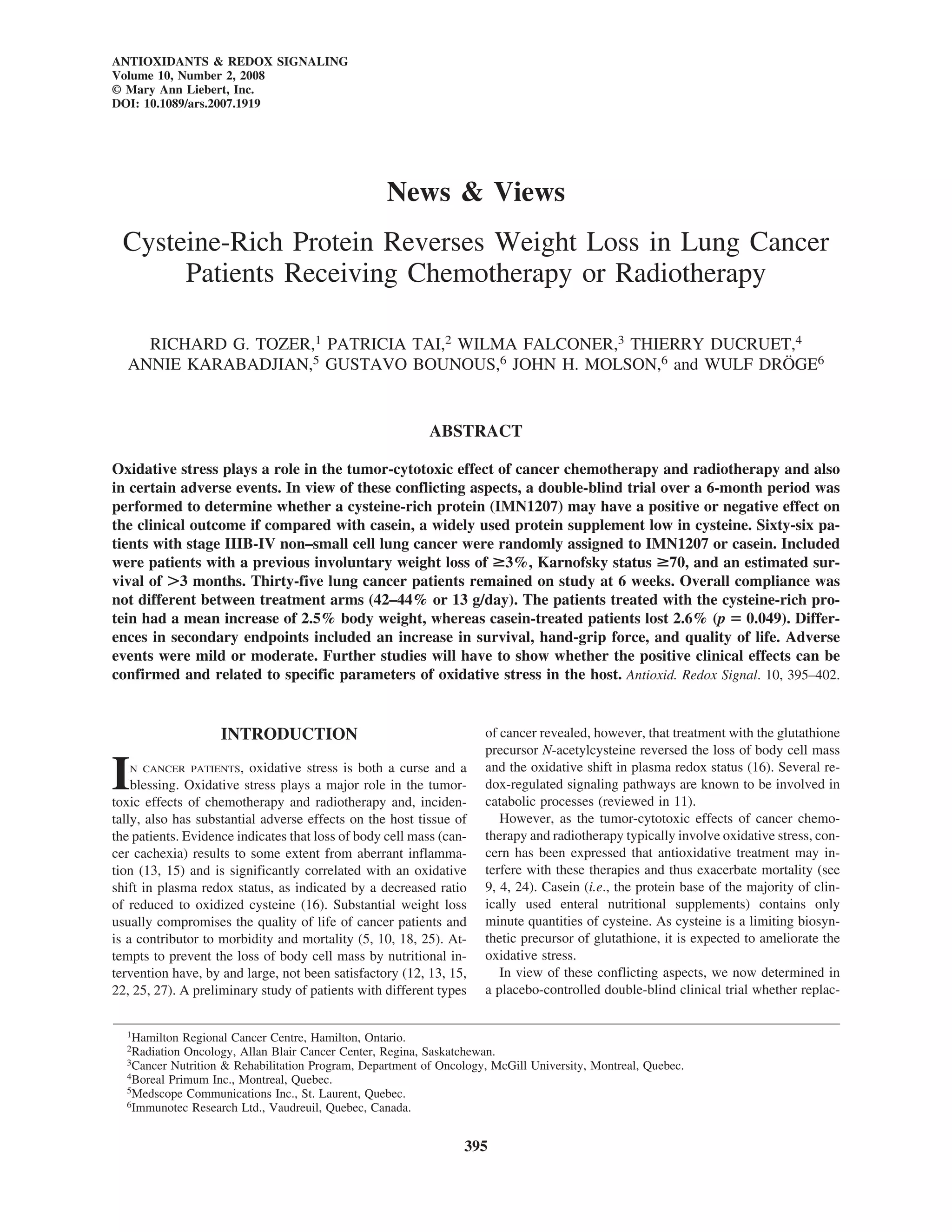Immunocal Lung Cancer Ars | PDF