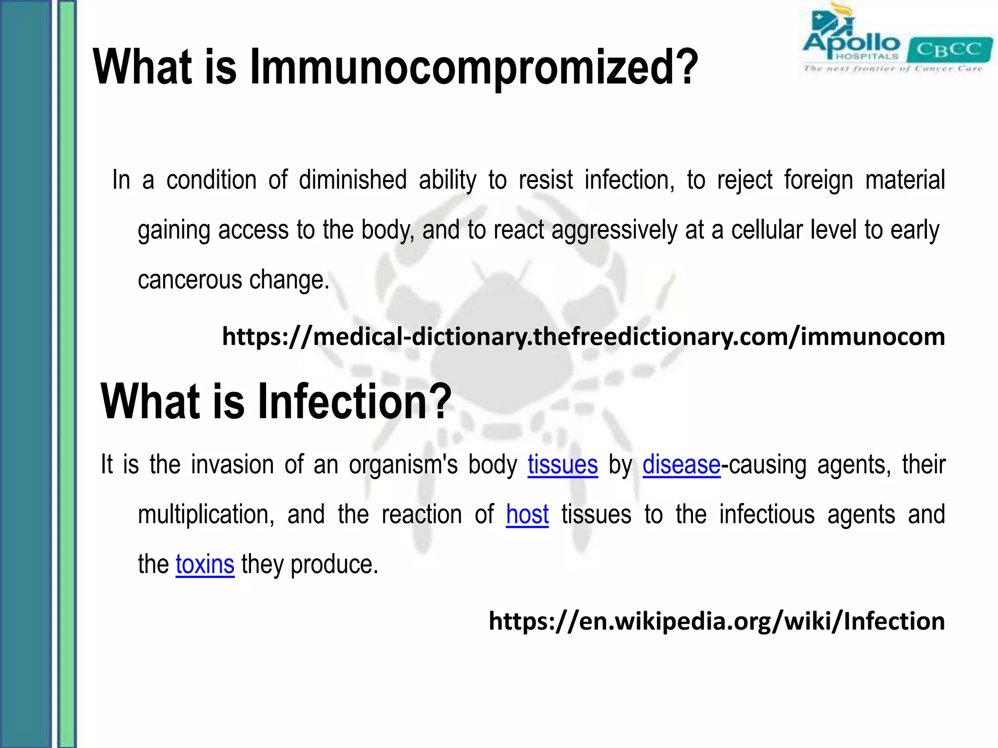Infection Prevention and Immunocompromized patient | PPTX