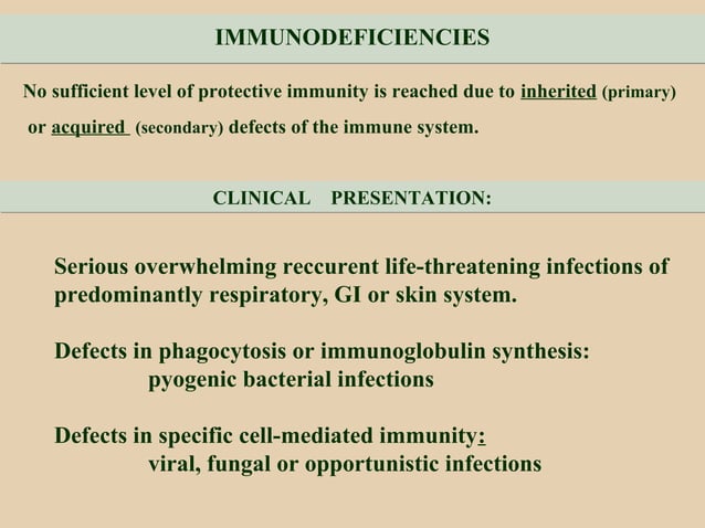 Immunodeficiencies | PPT