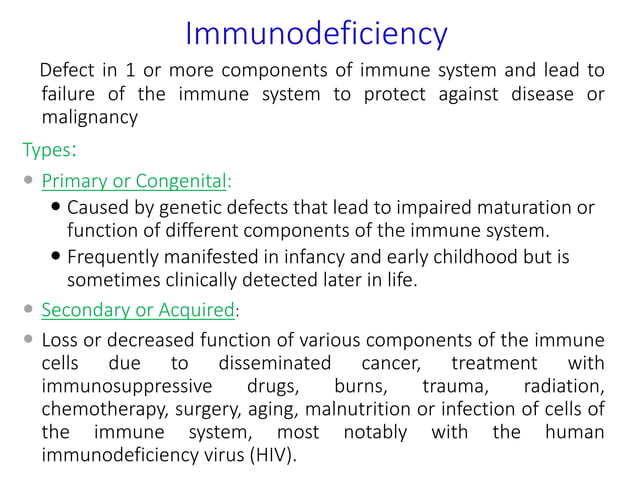 Immunodeficiency | PPTX | Blood Disorders | Diseases and Conditions