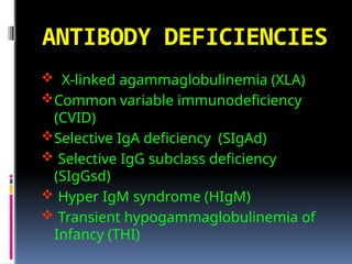 Immunodeficiency disorders ppt for MBBS s | PPTX