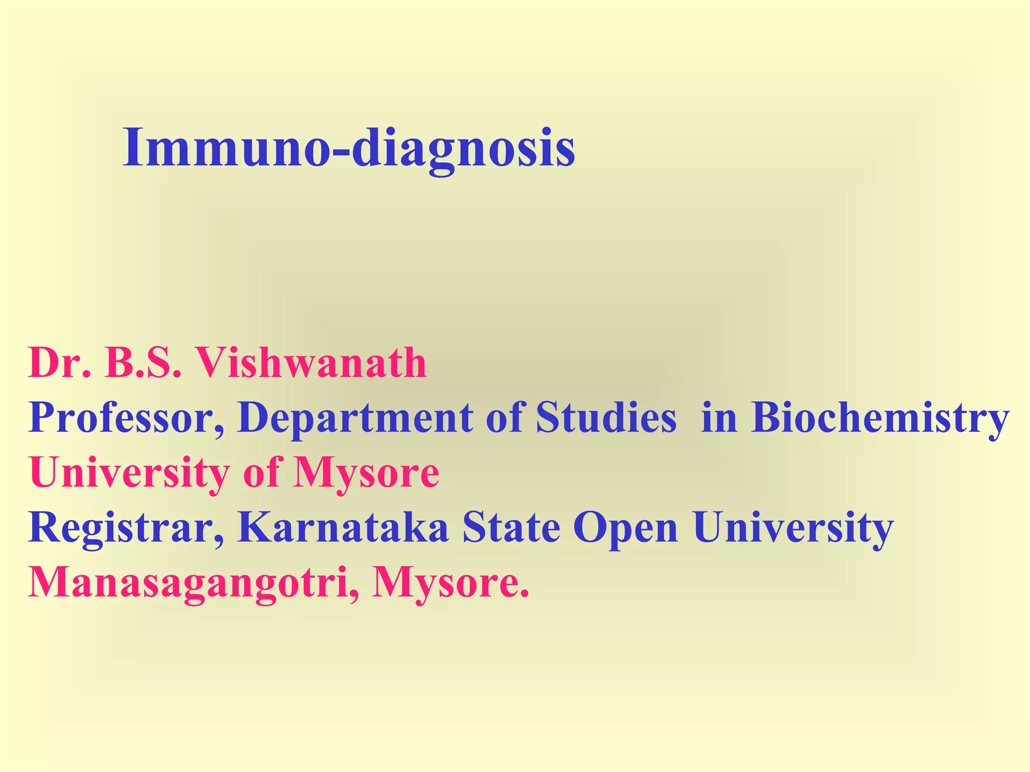 Immunodiagnosis | PPT