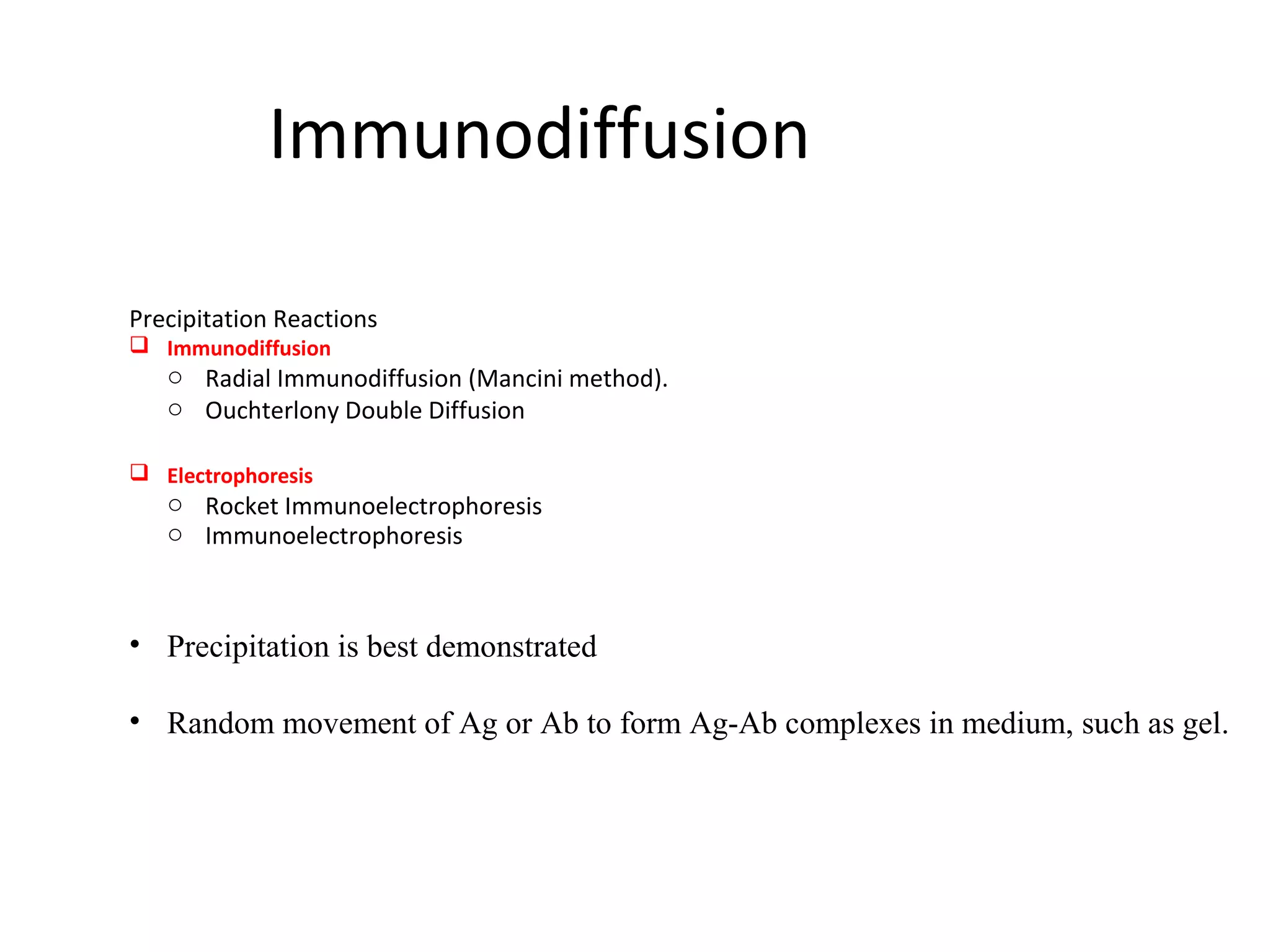 Immunodiffusion principles and application | PPT