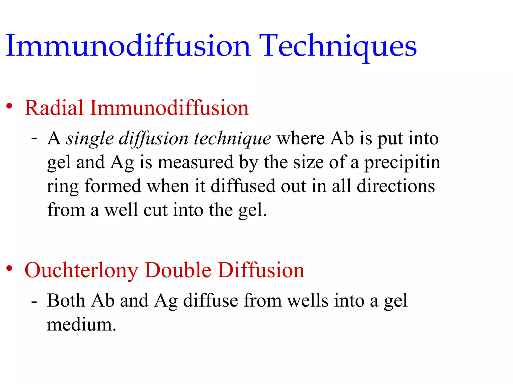 Immunodiffusion principles and application | PPT