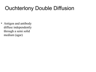Immunodiffusion principles and application | PPT