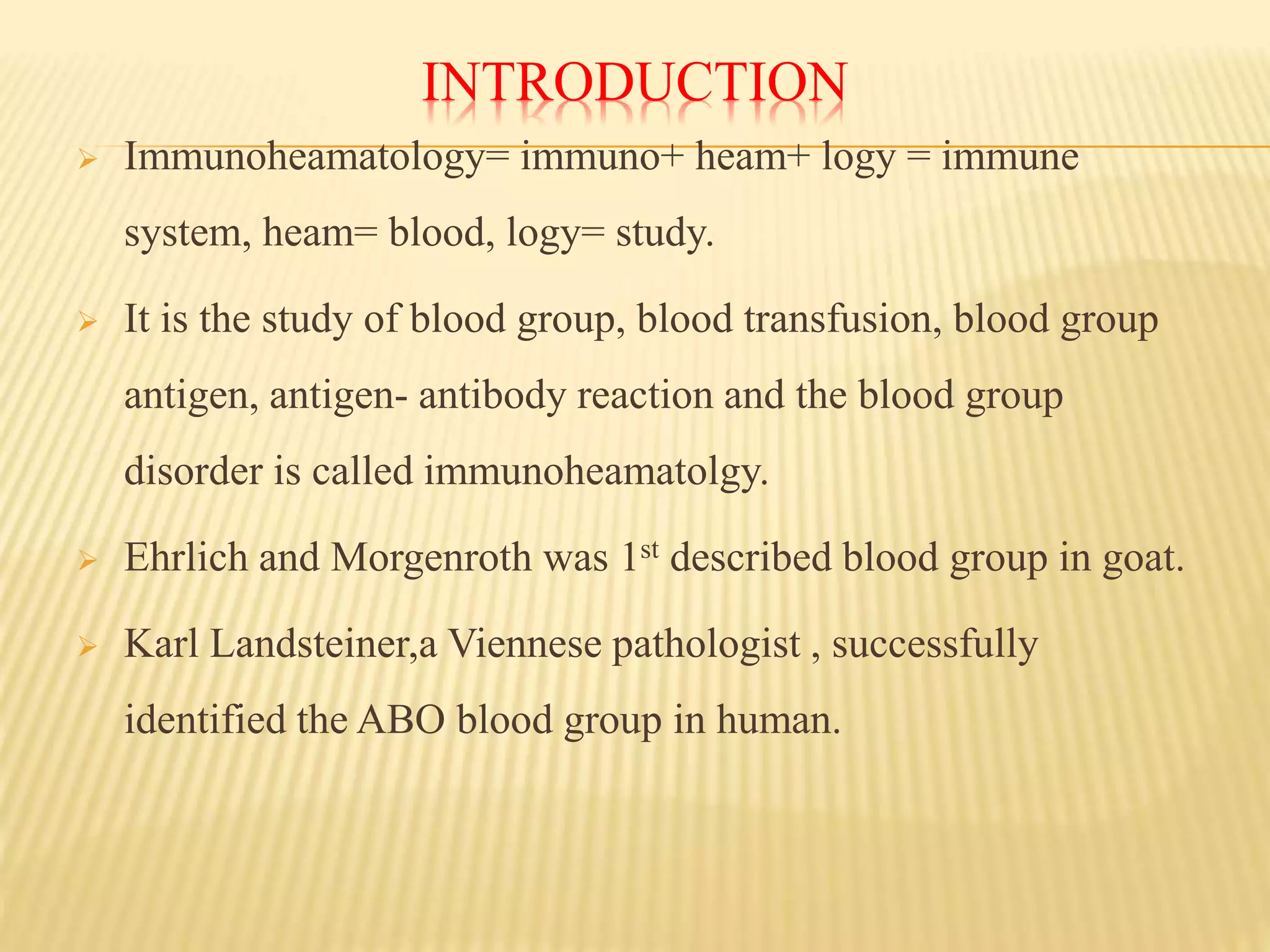 Immunohematology | PPTX