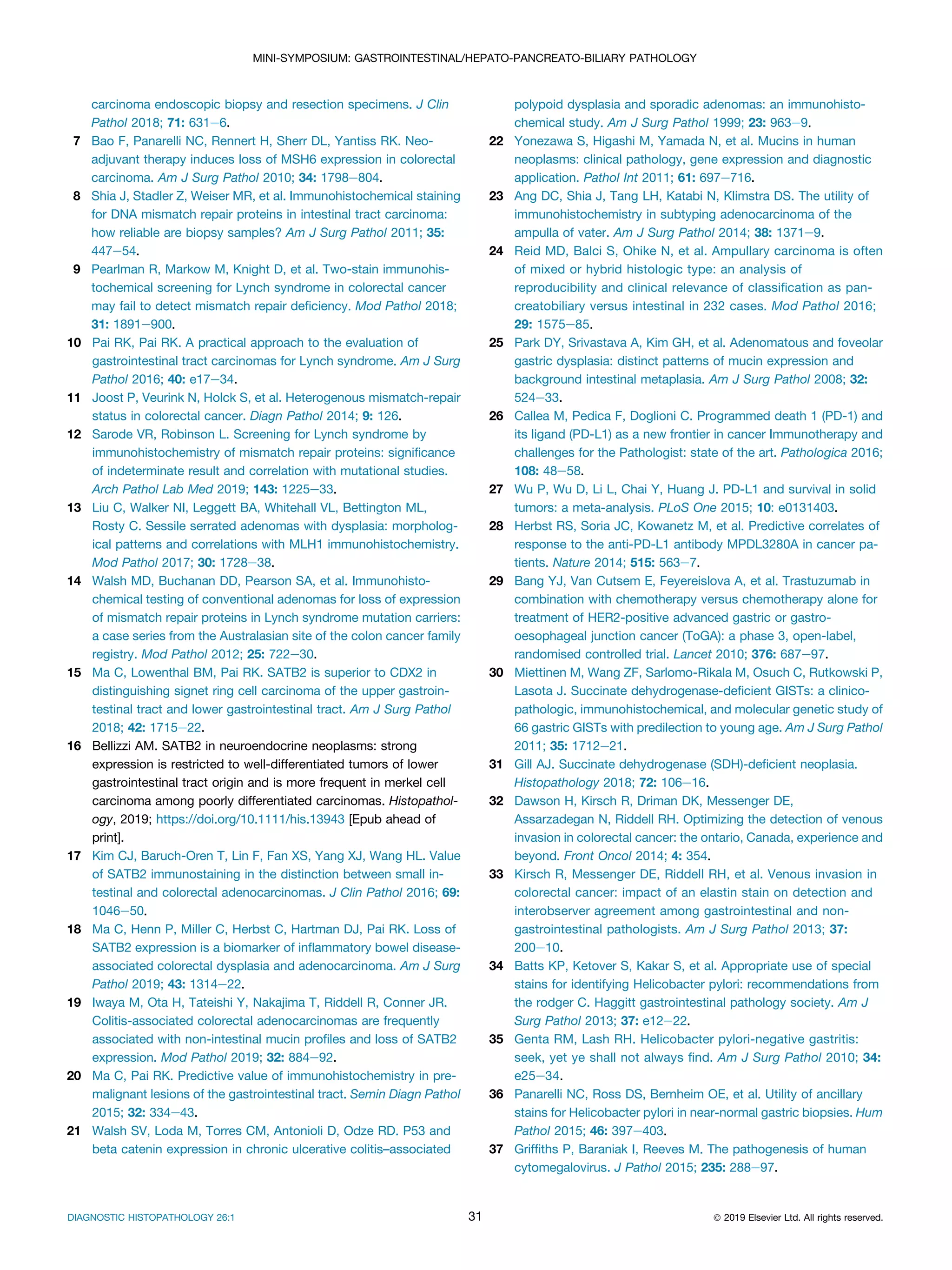 Immunohistochemistry and special stains in gastrointestinal pathology ...