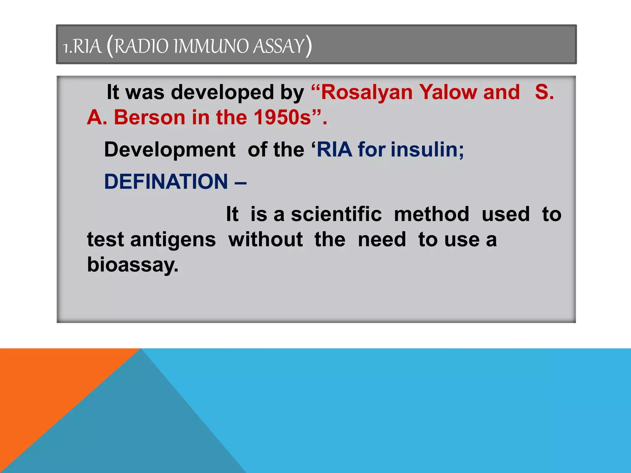 Immunological assays (RIA &ELISA) | PPTX