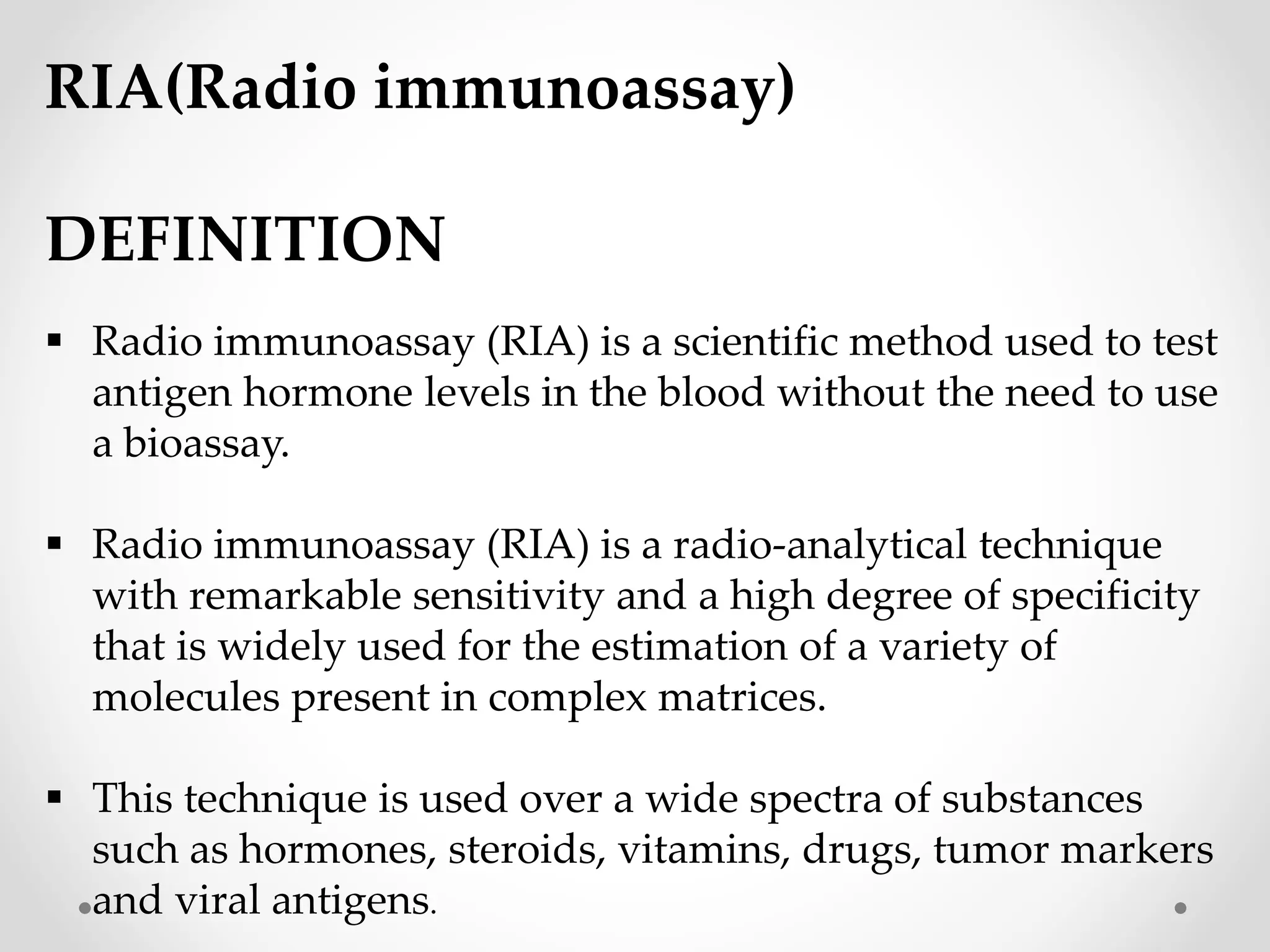 Immunological Assays;RIA and ELISA.pjsjsptx | PPTX