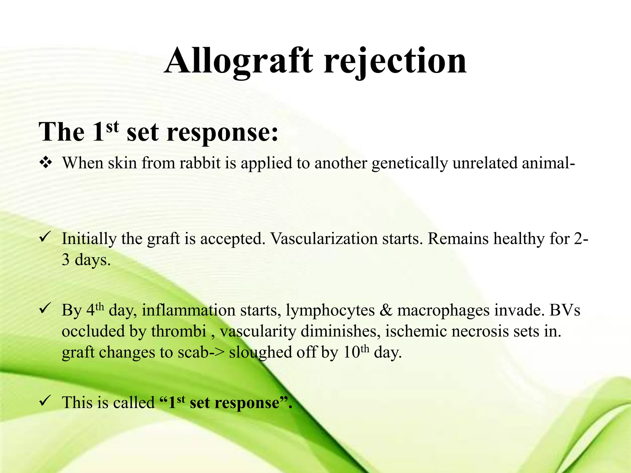 Immunological basis of graft rejection and mechanism of graft rejection ...