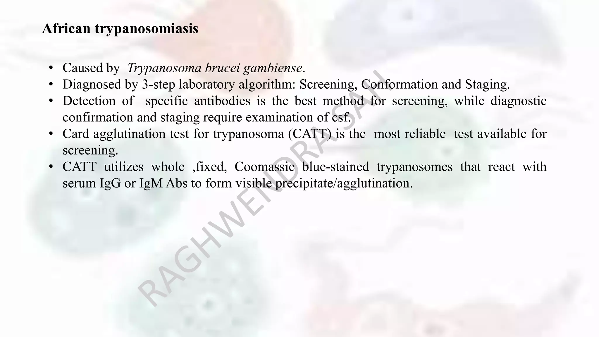 Immunological diagnosis of parasitic infection | PPTX