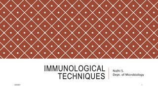 Immunological techniques | PPTX