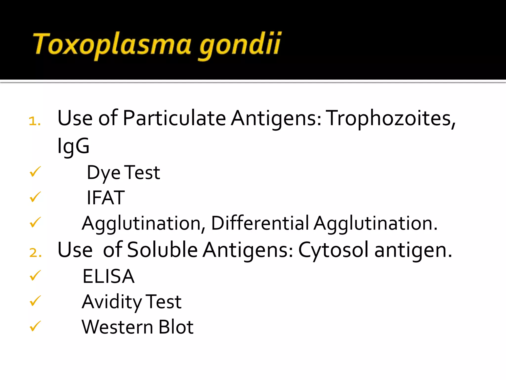 Immunological tests in parasitology | PPTX
