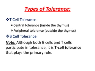 Immunological tolerance | PPT