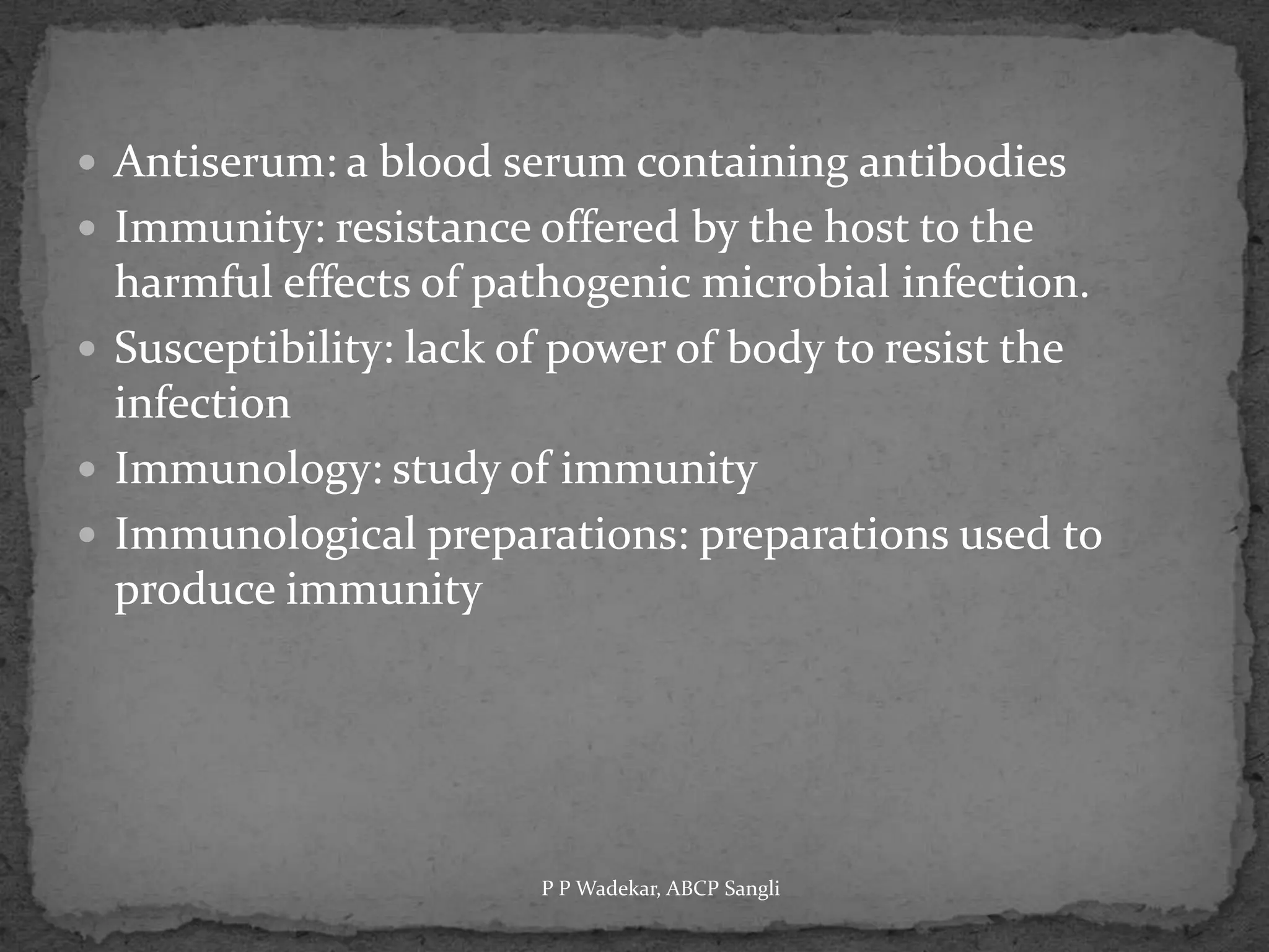 Fundamentals of Immunology for Pharmacy students | PPTX