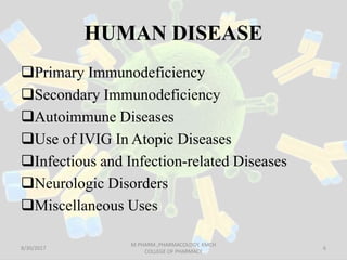 UPDATE ON THE USE OF IMMUNOGLOBULIN IN HUMAN DISEASE: A REVIEW OF ...