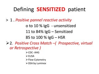 Management Of Sensitized Kidney Transplant Recipient. by Dr. Suhas S ...