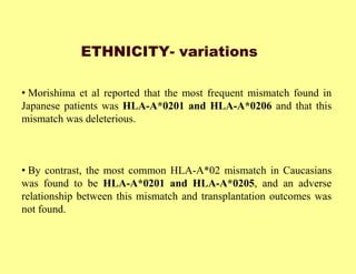 HLA BASICS AND ROLE IN TRANSPLANT IMMUNOLOGY | PPTX