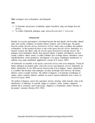 Immunology lab report | DOCX