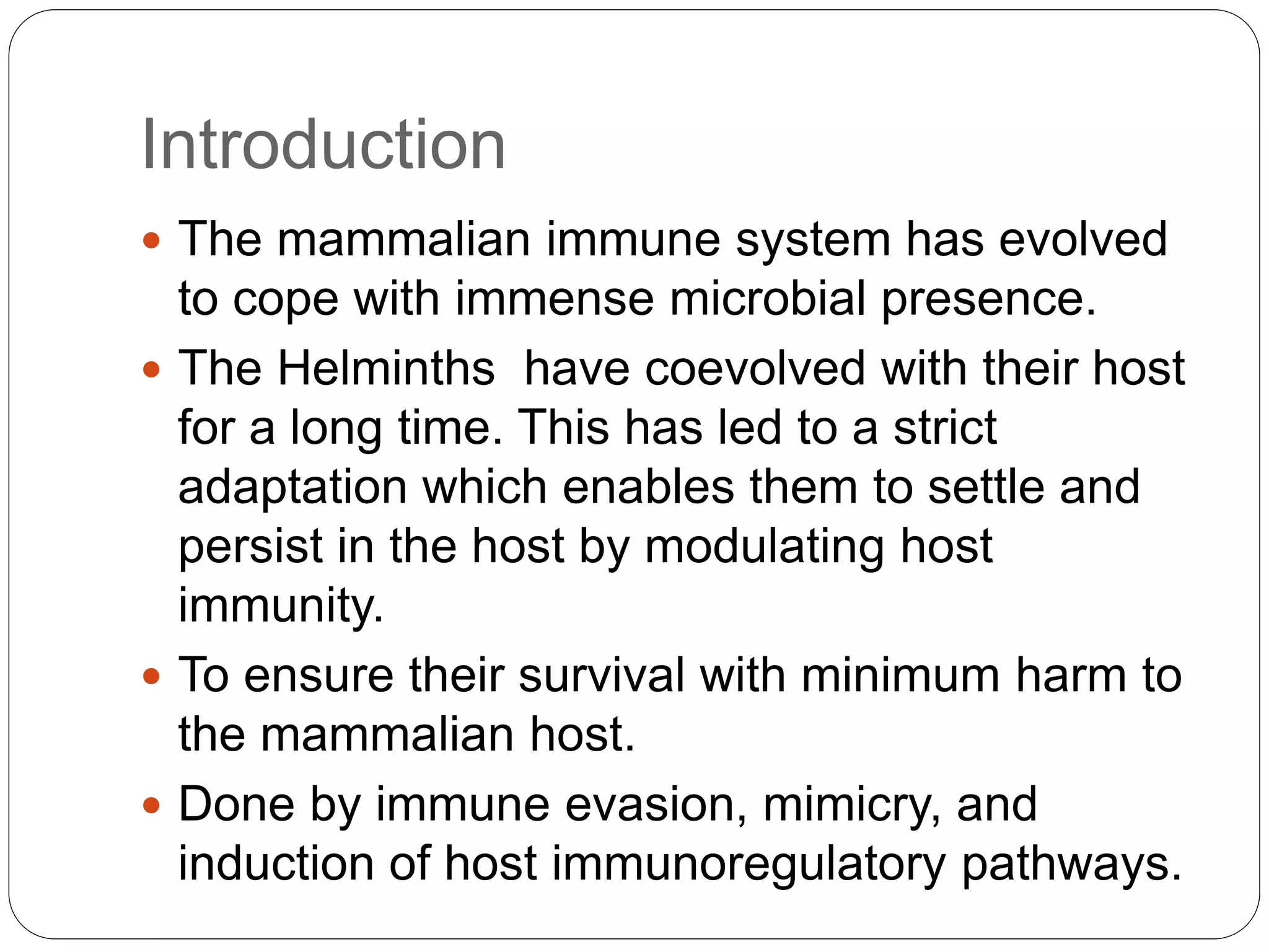 Immunology of helminth infections | PPTX