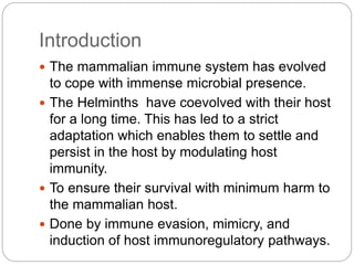 Immunology of helminth infections | PPTX