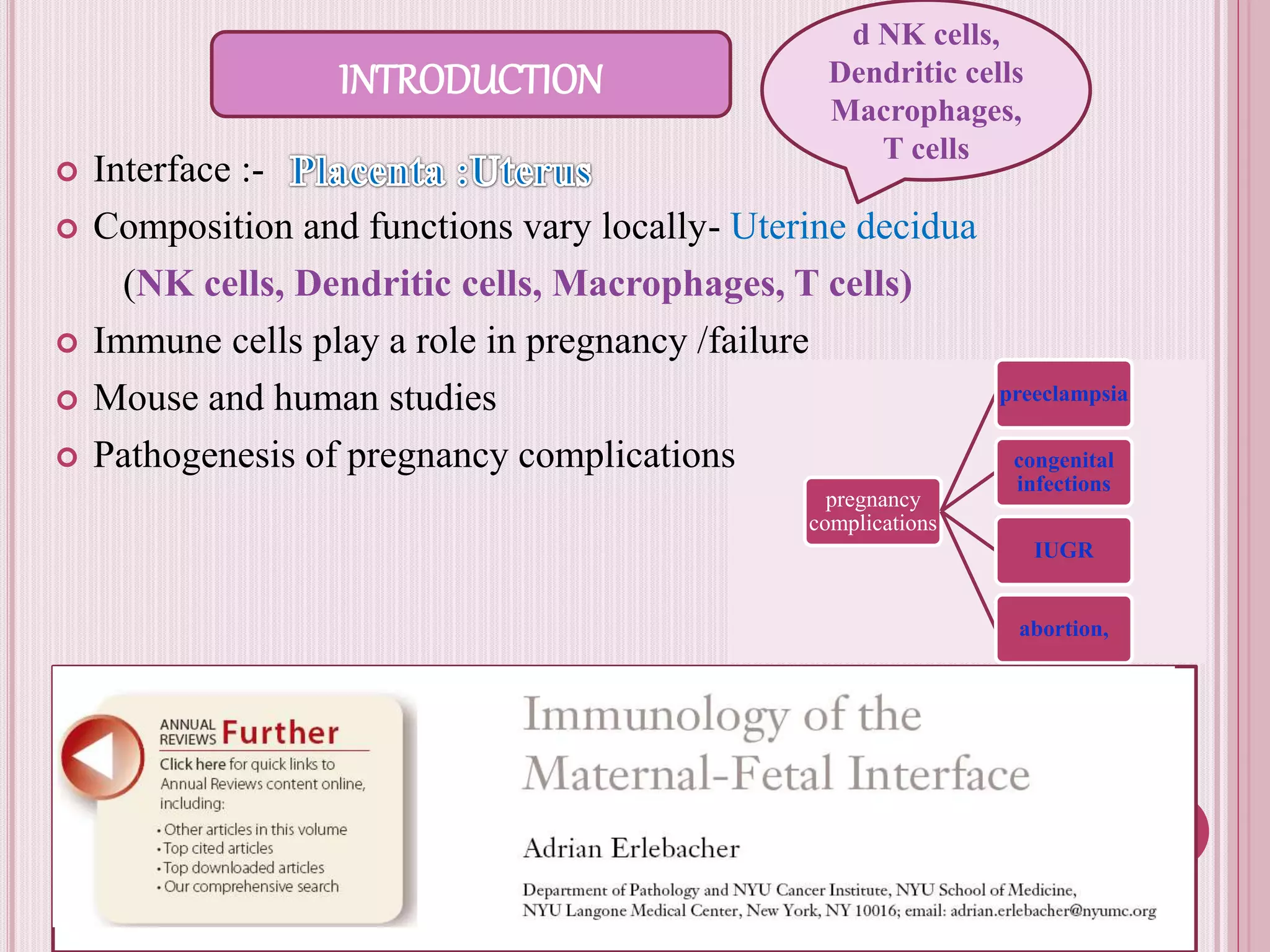 Immunology of maternal fetal interphase | PPSX