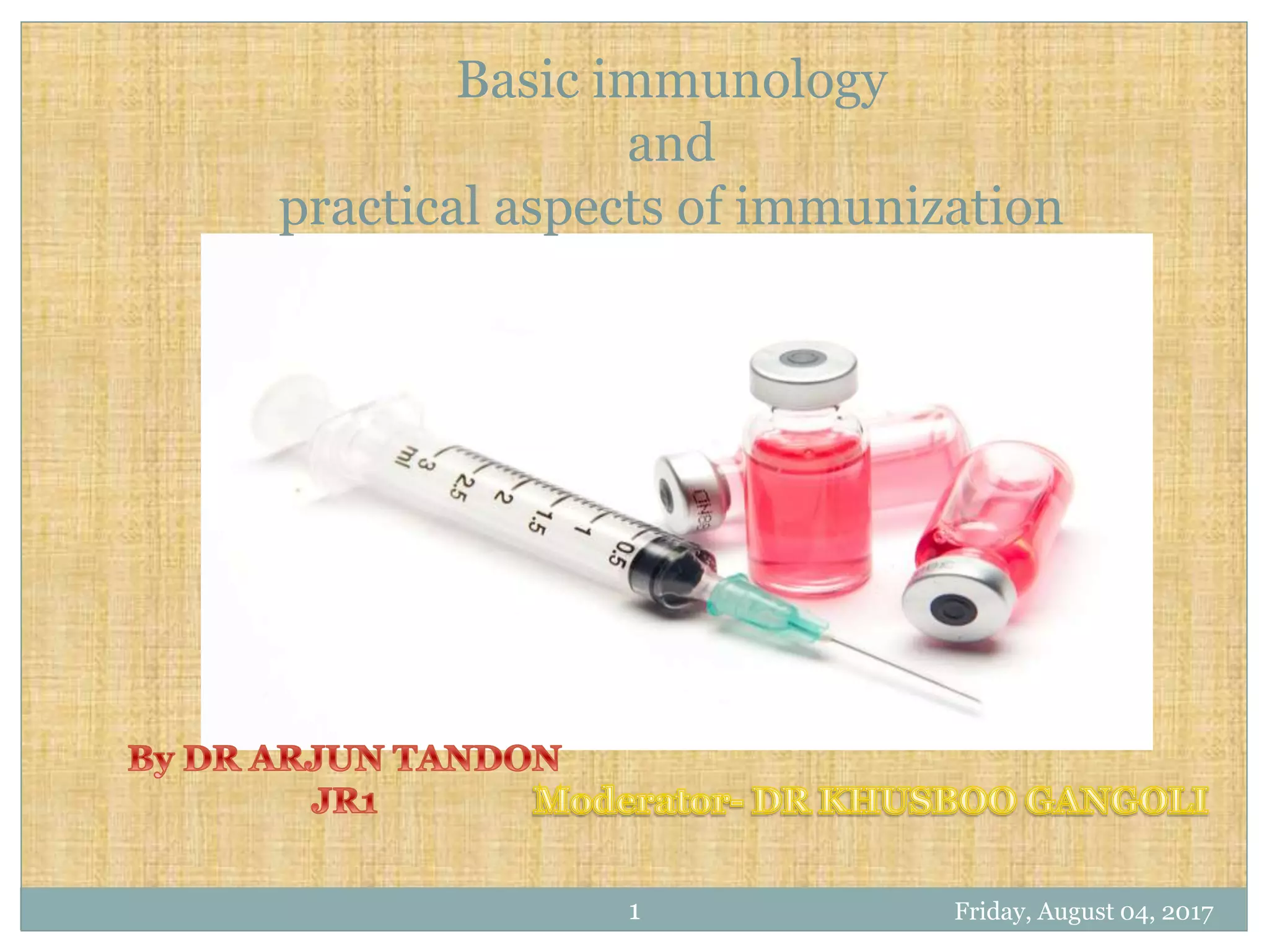 Immunology of Vaccination - Dr Arjun Tandon | PPTX