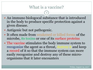Immunology of Vaccination - Dr Arjun Tandon | PPTX