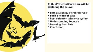 Bats: Masters of Viral Coexistence, Inflammation reduction mechanism | PPTX