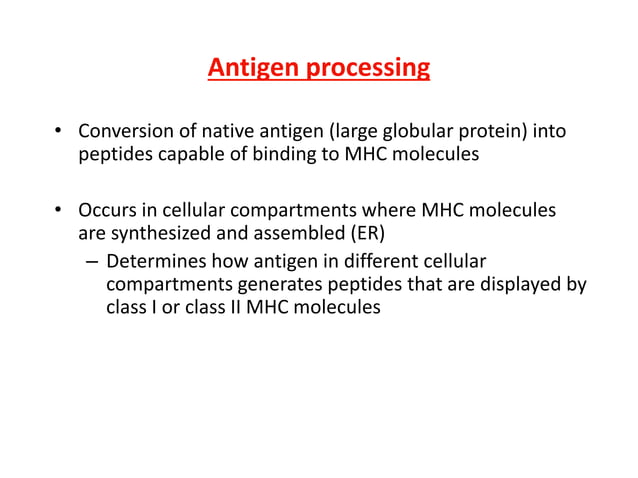 Major Histocompatibility complex & Antigen Presentation and Processing | PPTX | Chemistry | Science