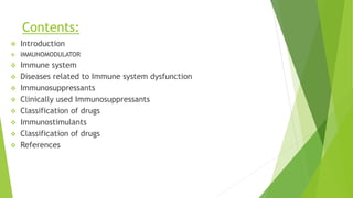 IMMUNOMODULATOR (Aarti pal).pptx Immune system, Types of immunity | PPTX