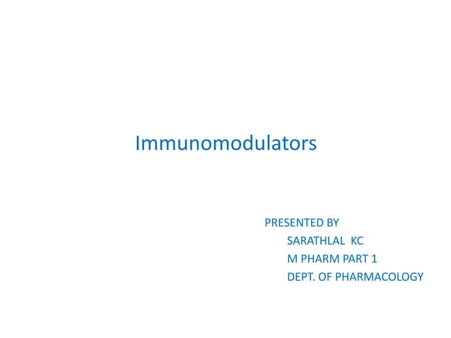 Immunomodulators | PPTX | Chemistry | Science