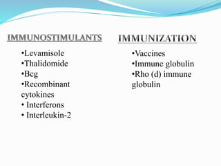 Immunomodulators and immunostimulants | PPTX