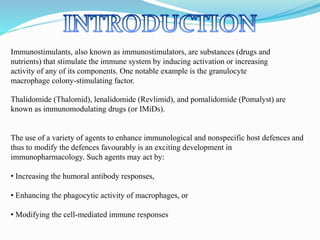 Immunomodulators and immunostimulants | PPTX
